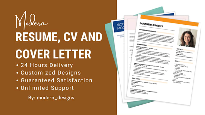 Design a modern resume, cv and cover letter by Modern_dezigns | Fiverr