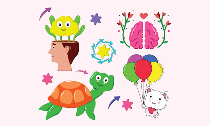 Create cute and funky stickers for you by Vectorleena | Fiverr