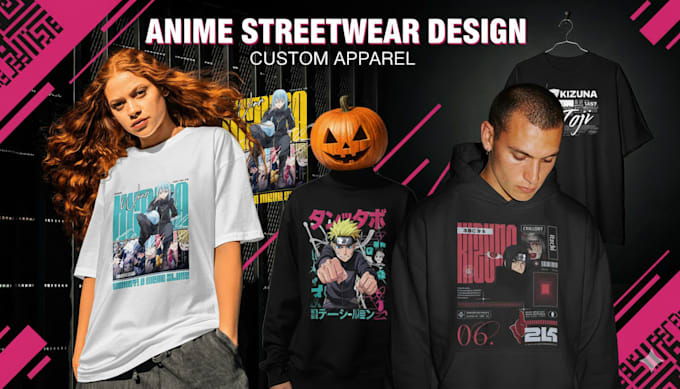 Design custom anime streetwear for your clothing brand and pod by ...