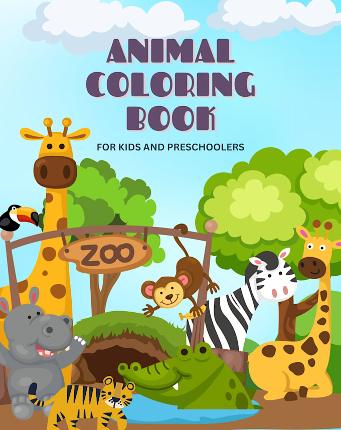 Design an unique kids coloring book cover for amazon kdp by ...