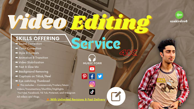 Edit youtube video reels and ads creating vlogs and social media content editing by Zakirdirv8 ...