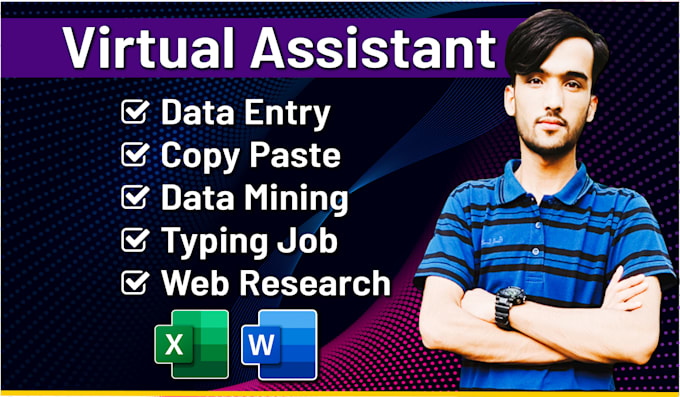 Be your virtual assistant for data entry data cleaning, copy paste, web research by Farhan ...