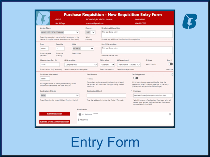Create a sharepoint based purchase requisitioning system by ...