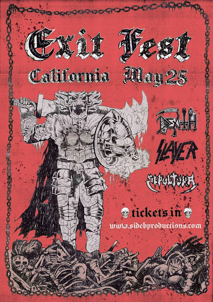 Illustrate flyers for metal events with a dark style by Effeguri | Fiverr