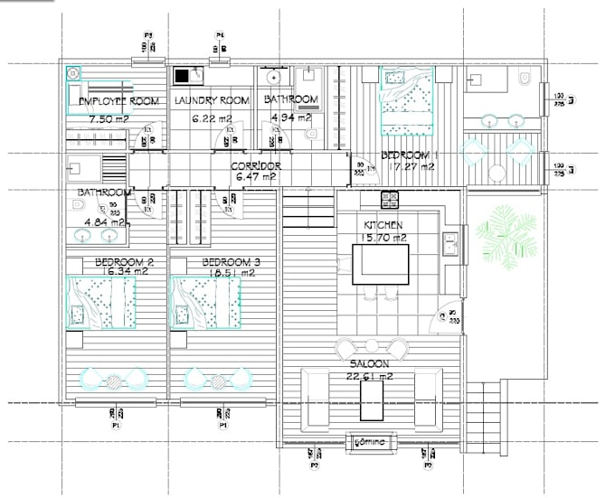 Draw your architectural floor plan in auto cad 2d by Cihanfcs | Fiverr