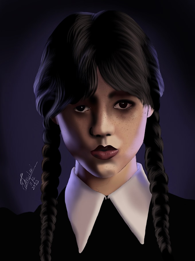 Draw a realistic digital portrait illustration from photo by Thinara ...