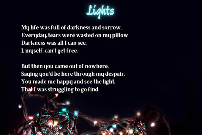 Make a customized poem about anything you want by Erinlimregine | Fiverr