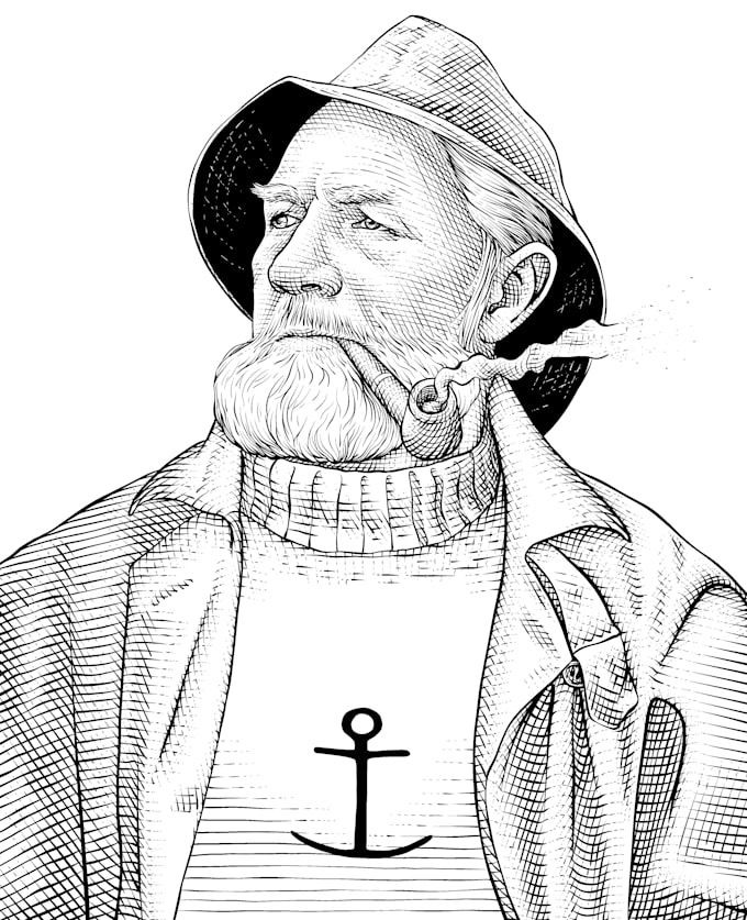 Create line art portrait in engraving style by Vatrhahidayat | Fiverr