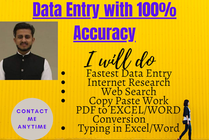 Do fastest data entry, internet search, and pdf conversion by ...