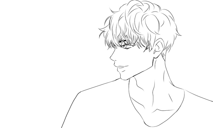 Draw anime face line art for drawing book by Penimlnda | Fiverr