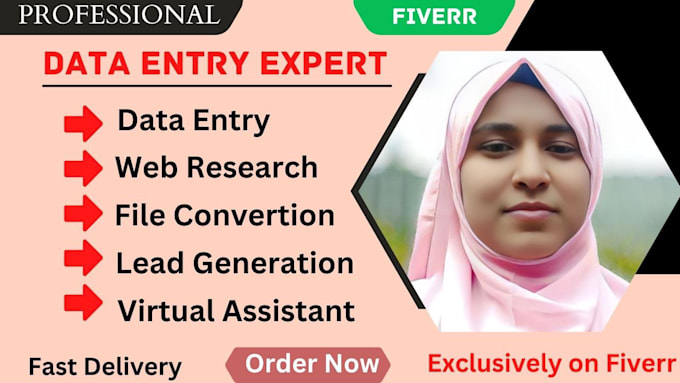 Do perfect data entry, web research, and file conversion by Amina08sa ...
