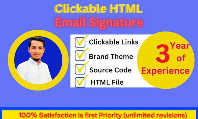 Design clickable html email signature for every mail types by Faheem_eu ...