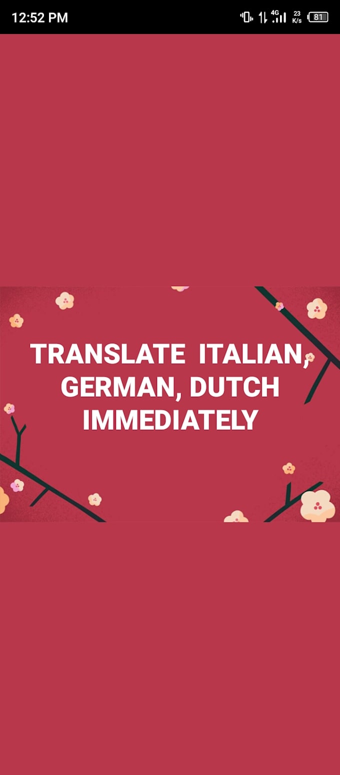Translate english into italian german dutch and vice versa by U ...