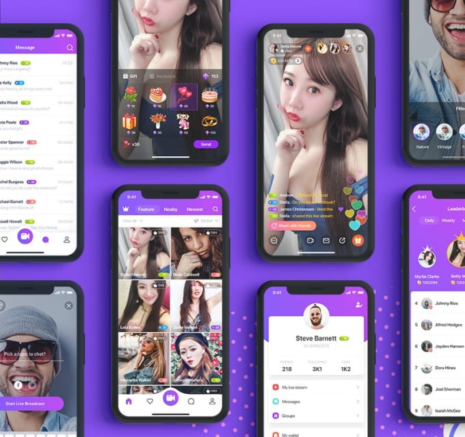 Make live streaming app, bigo clone, tiktok clone, tinder app, dating ... Make live streaming app, bigo clone, tiktok clone, tinder app, dating ...