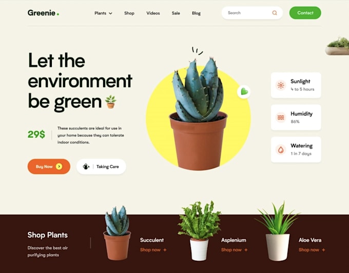 Make a plant store website, plant store landing page by Femzyweb1 | Fiverr