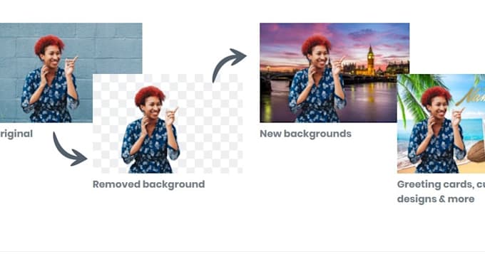Remove the background of the photo to white, black and transparent by ...