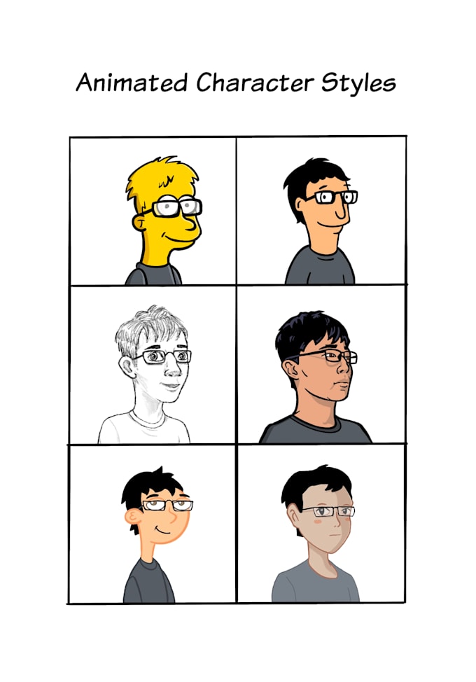 Draw a portrait in a animated character style by Kterrey | Fiverr