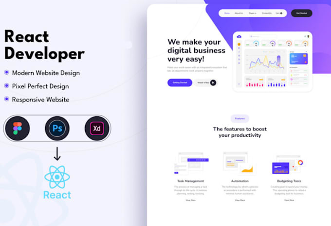 Be your react js next js full stack frontend backend developer by Askahn24 | Fiverr