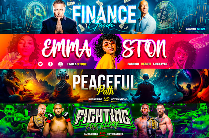 Desingn an eye catching youtube banner and logo by Anasdesignerr | Fiverr