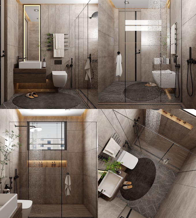 Create realistic 3d visualization bathrooms by Saadition | Fiverr