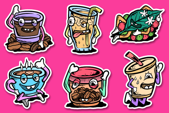 Draw sticker doodle illustration for you by Galangmonsart | Fiverr