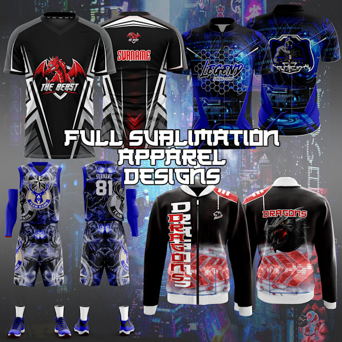 Design full print sublimation design templates with mock up by ...
