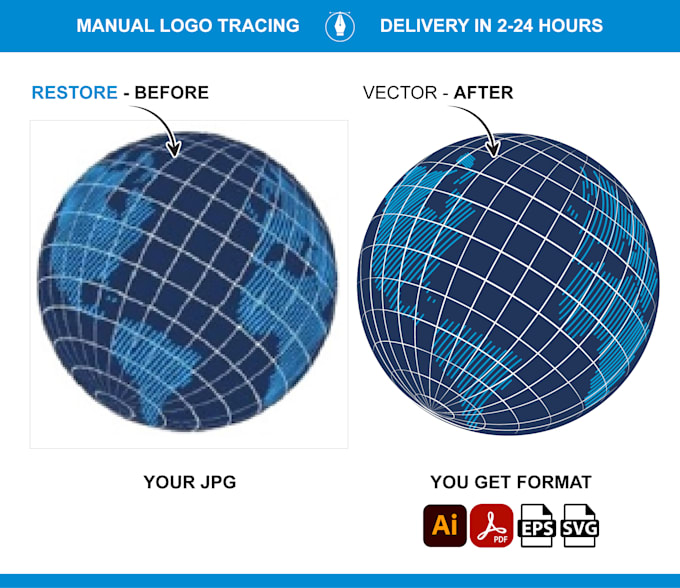 Vectorize your logo, manual redraw, ai, eps, png by Janegrygar | Fiverr