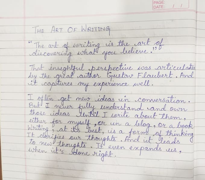 Handwrite notes in a good cursive writing with unique style by ...