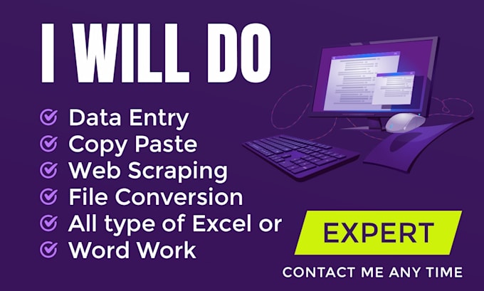 Do data entry typing work and admin work by Nancy_chovatiya | Fiverr