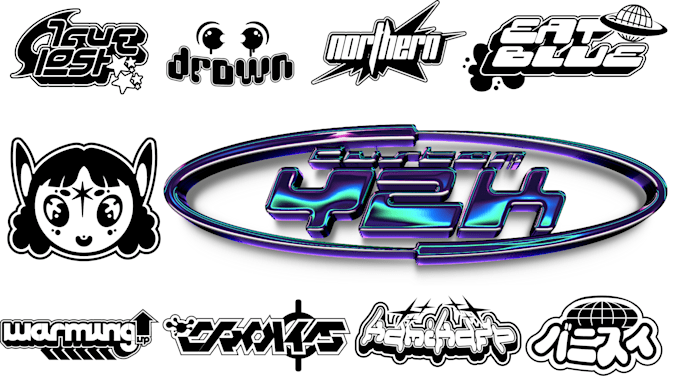 Design custom unique logo y2k style by Ronzzy | Fiverr