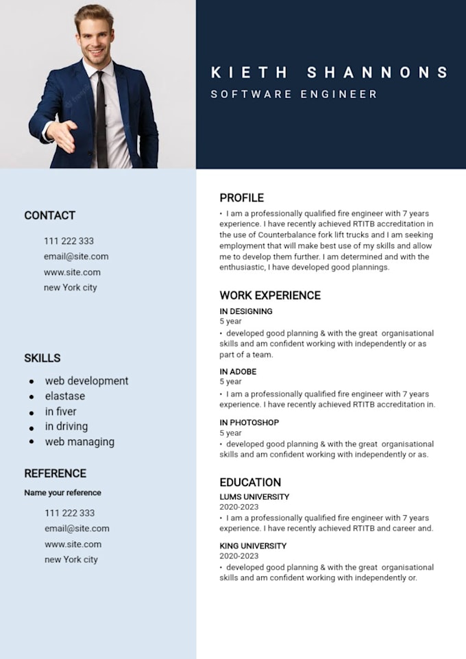 Create a professional cv for you by Qadeermemes | Fiverr