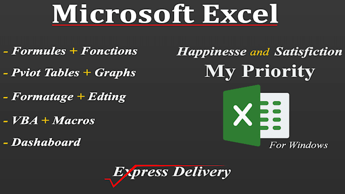 Do all excel services you want good service and express delivrey ...