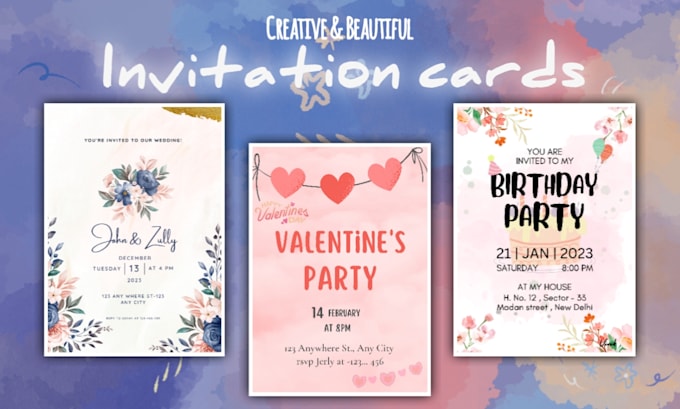 Design beautiful and creative invitation cards by Vivek295 | Fiverr