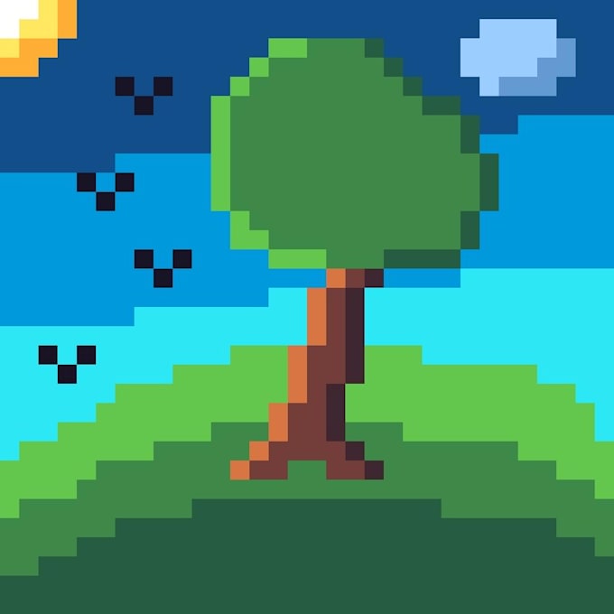 Make a really simple pixel art painting of your choice by Limedragonboi ...
