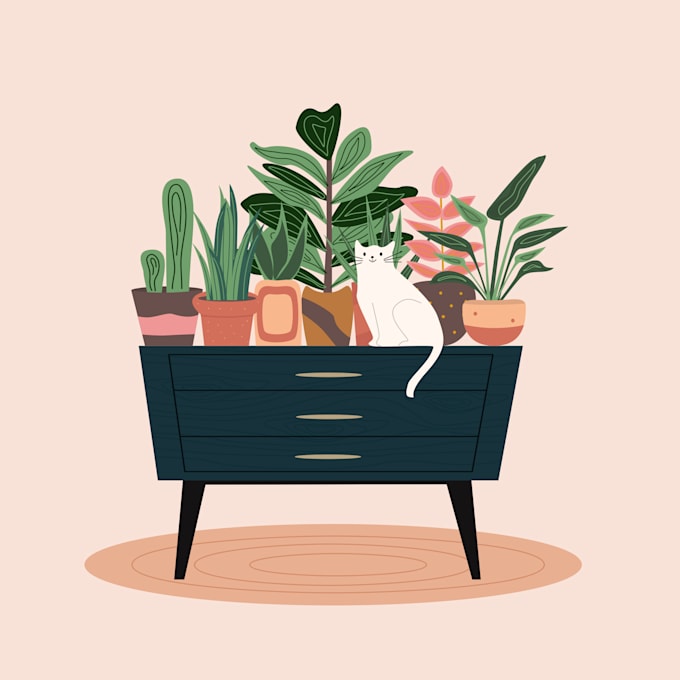 Create flat vector illustration by Elizavetamas | Fiverr