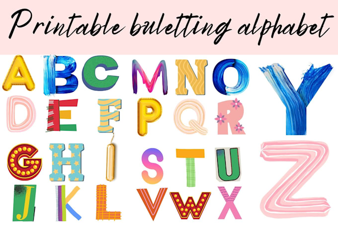 Make printable buletting alphabet by Brigittasamka13 | Fiverr
