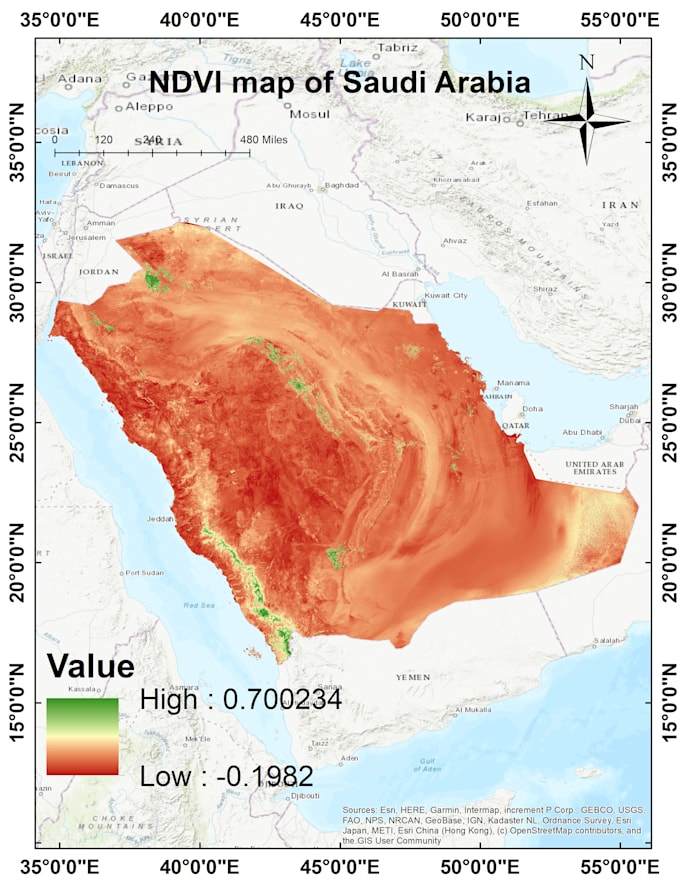 Create ndvi and lst map , spatial analysis with arcgis by Mijan690 | Fiverr