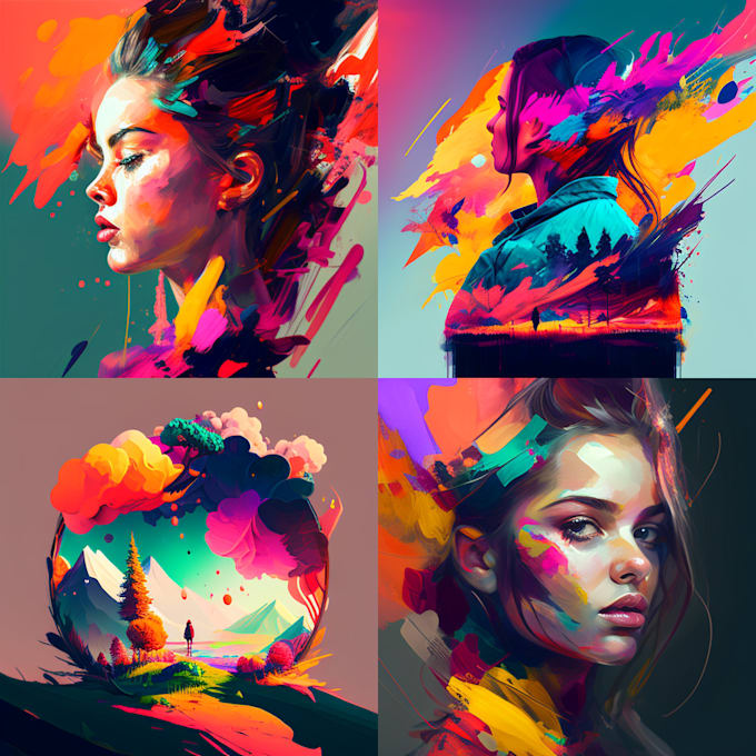 Make you an illustration all themes within 12 or 24 hours in 2d 3d ...