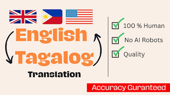 Translate english to tagalog, vice versa by Khaiqihuang | Fiverr
