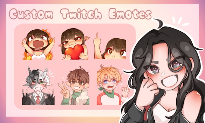 Illustrate cute and detailed emotes for your stream by Sadspaghettisac ...