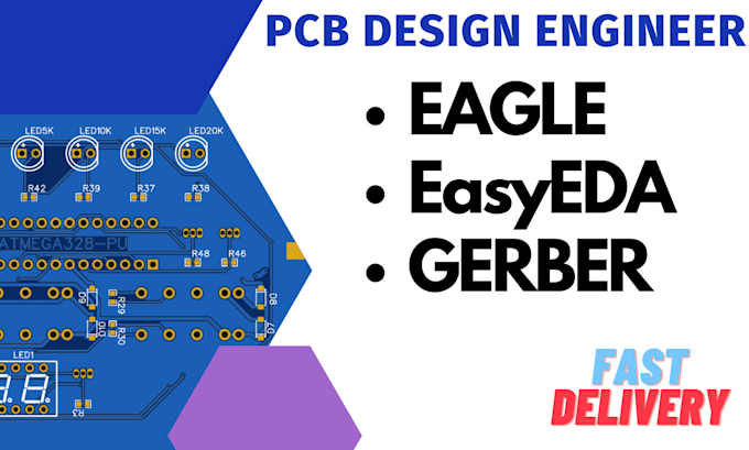 Design pcb in eagle or easyeda pcb design software by Charlycop | Fiverr
