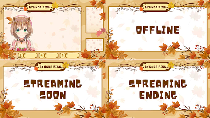 Create cute overlay and kawaii logo for vtuber and twitch streamer by ...