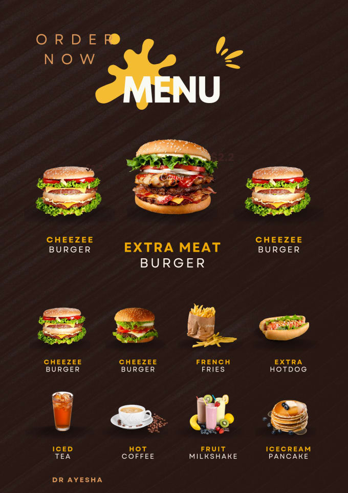 Made attractive restaurant menus which improve your restaurant business ...