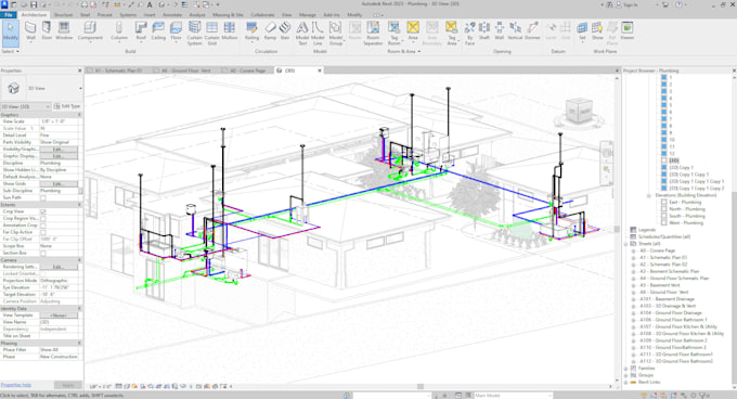 Do plumbing and hvac drawing in autocad and revit by Nvth2002 | Fiverr