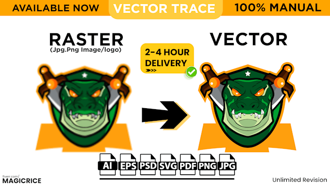 Do vector tracing and convert your raster or logo to vector by Magicrice | Fiverr