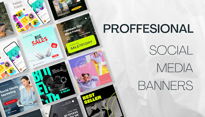 Create different and catchy social media banners for posts and ad ...