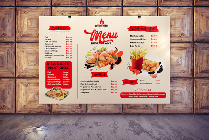 Design the best ideal menu for your restaurant by Graphicsbymanha | Fiverr