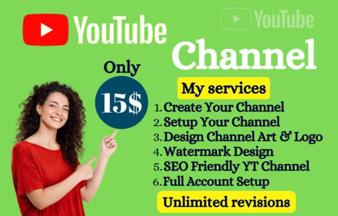 Create and setup, professionally youtube channel design, with logo ...