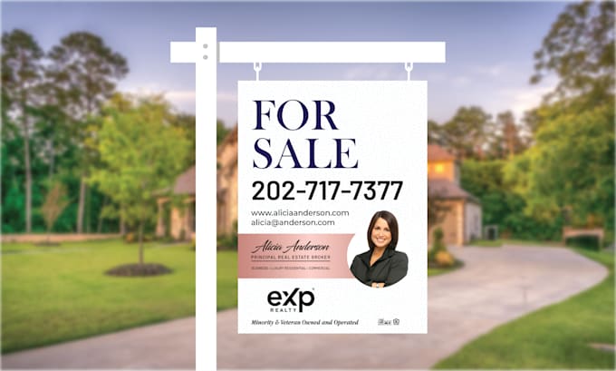 Design amazing real estate realtor yard sign by Pixelscurve | Fiverr