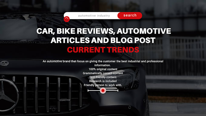 Write excellent articles on the automotive industry by Vladimir021 | Fiverr